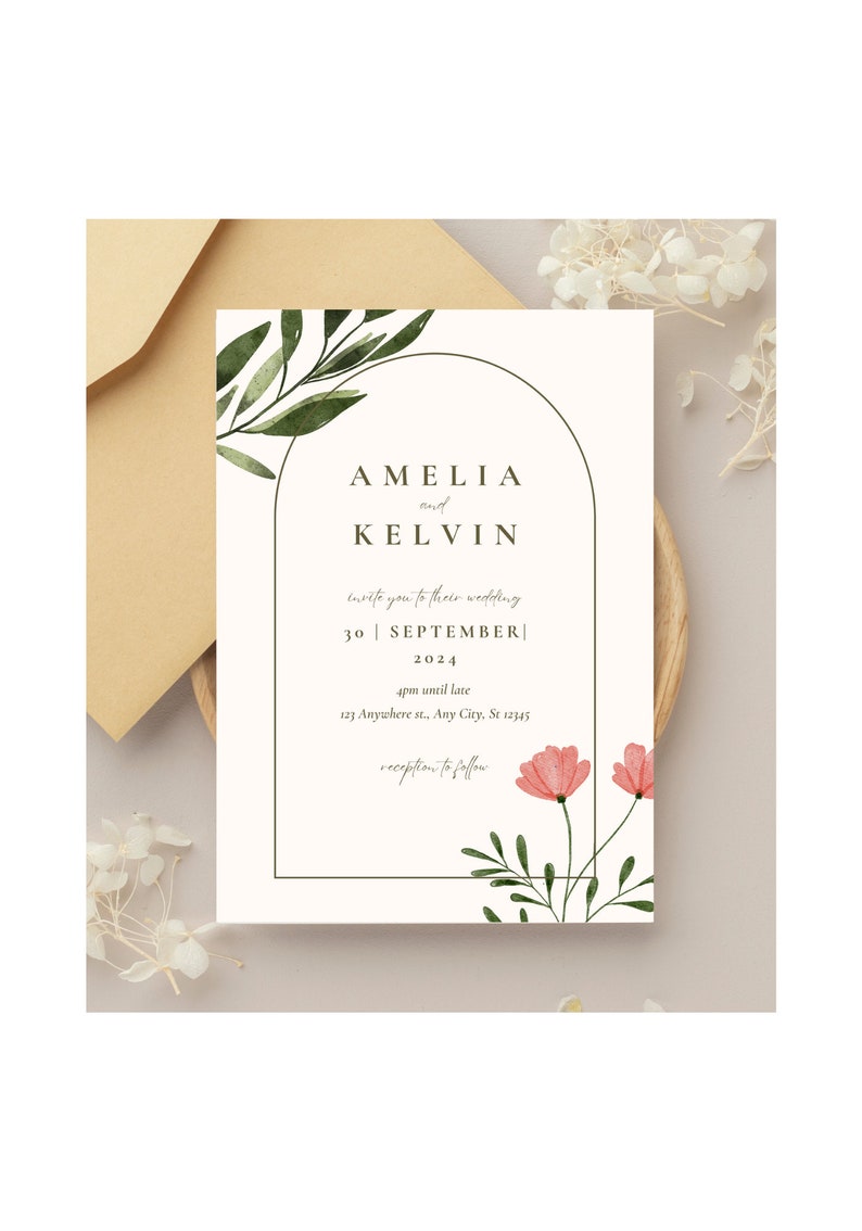 Spring Wedding Invitation - Etsy