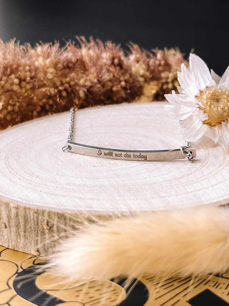 Fourth Wing "i Will Not Die Today" Bracelet, Rebecca Yarros Bookish ...