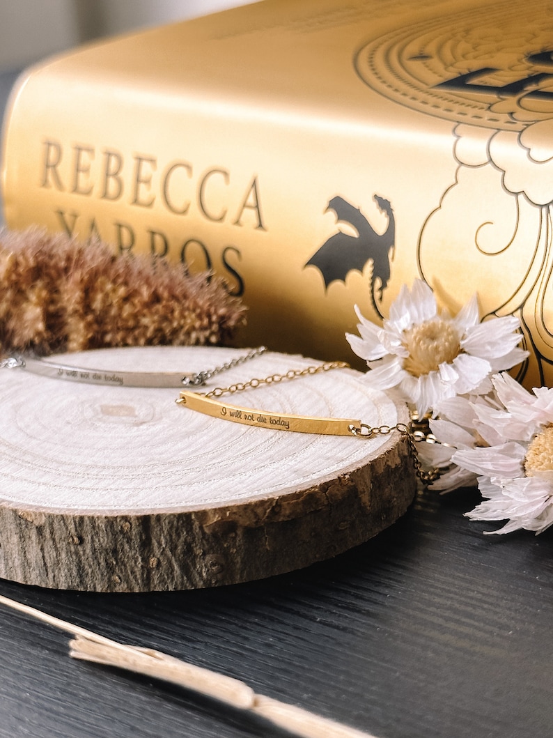 Fourth Wing "i Will Not Die Today" Bracelet, Rebecca Yarros Bookish ...