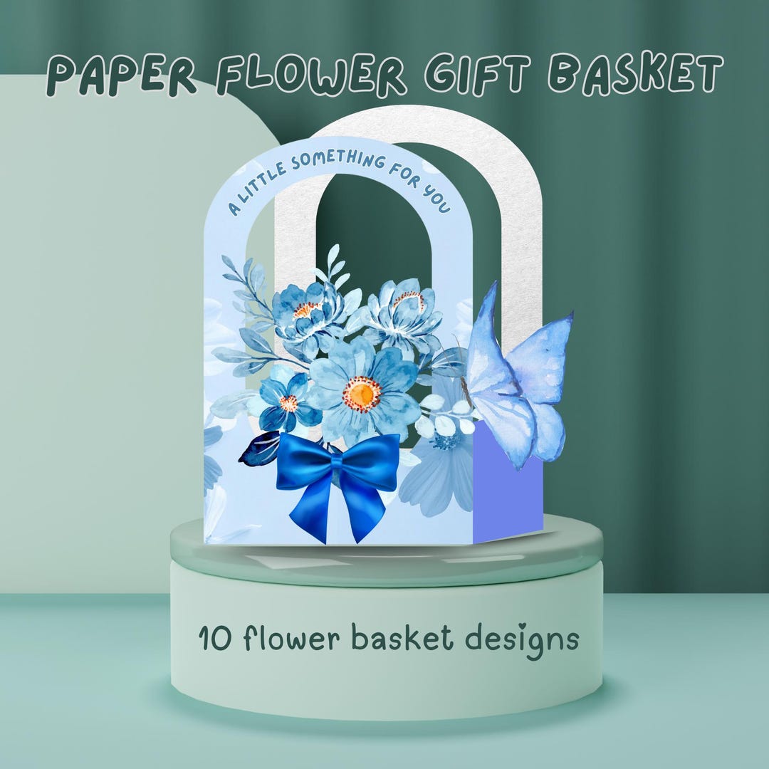DIY Paper Flower Basket Template: Printable Gift Box (PDF Pattern) - Etsy