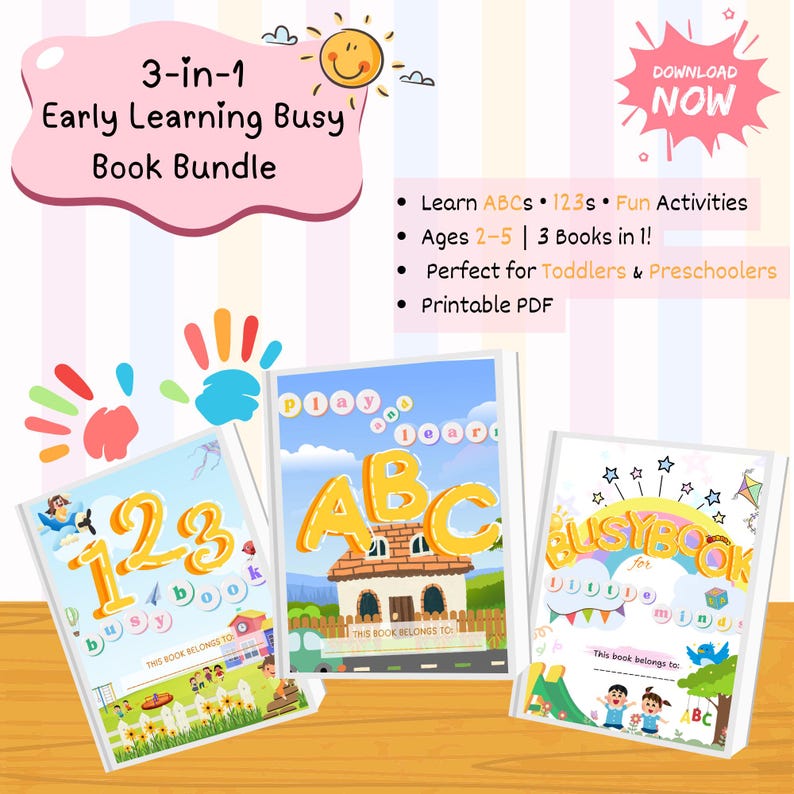 Printable Busy Book , Alphabet and Numbers Learning Activities ...