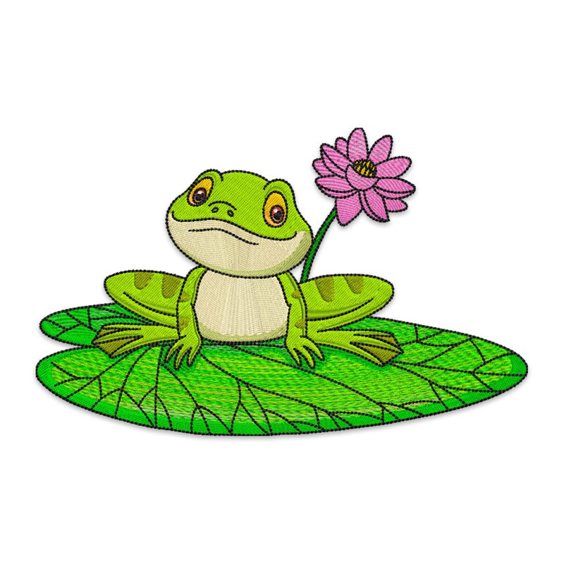 Frog Embroidery - Etsy