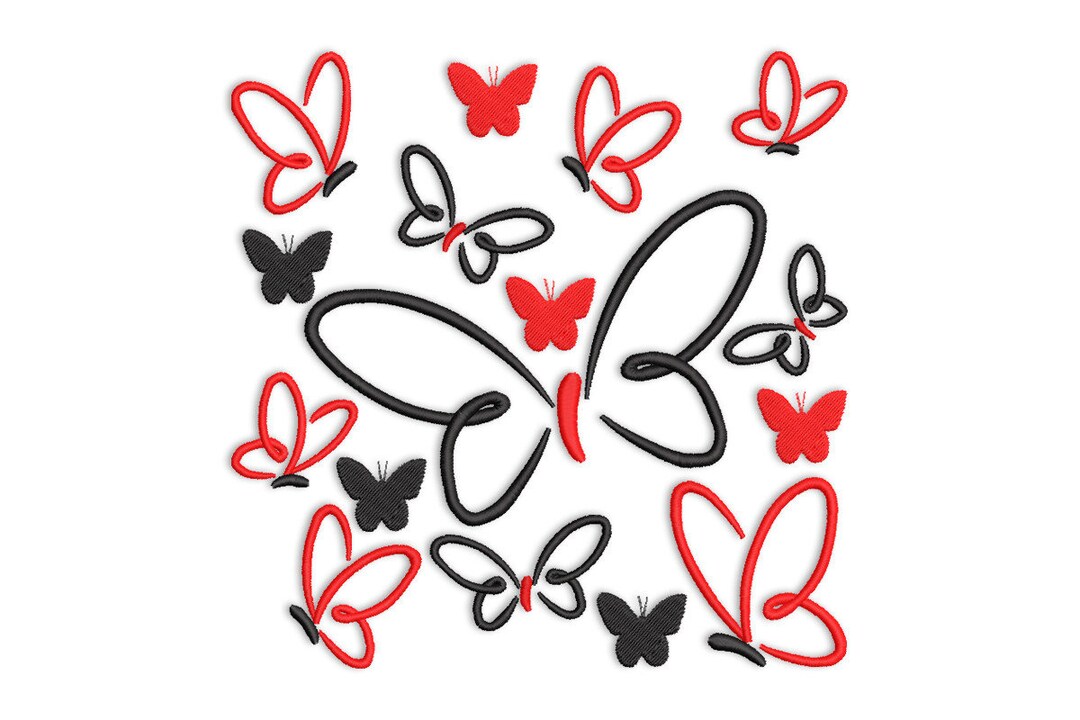 Butterfly Embroidery Design . Butterflies Machine Embroidery Designs - Etsy
