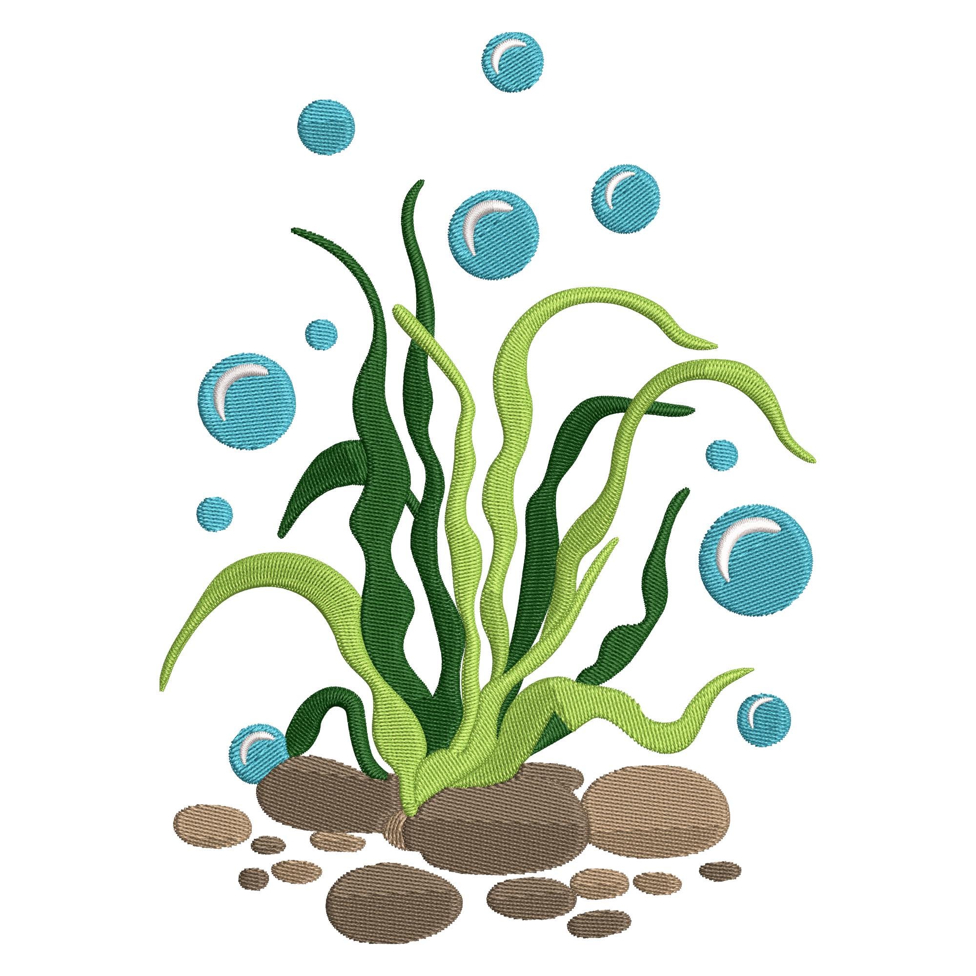 Underwater Seaweed Embroidery Design – Ocean Reeds Design. Be Life ...