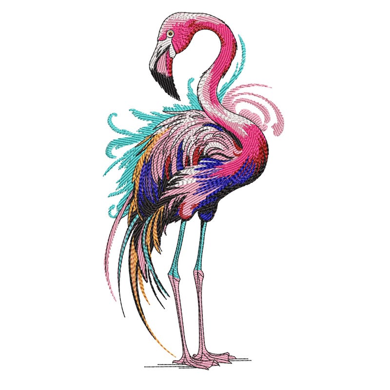 Flamingo Embroidery - Etsy