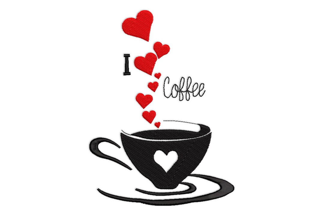 Coffee Embroidery Design , Coffee Cup Embroidery Design , Coffee Lover ...