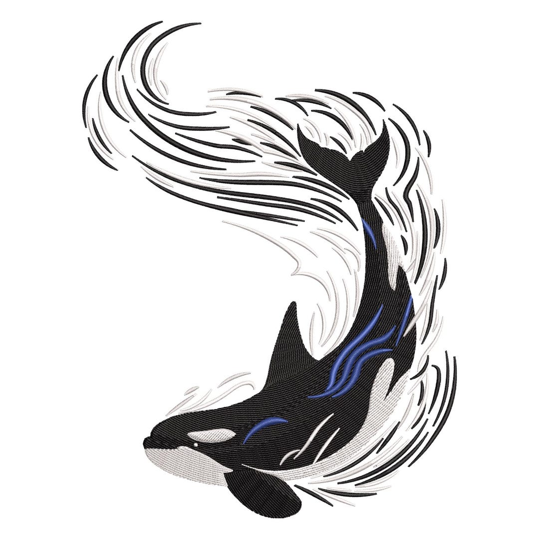 Blue Whale Machine Embroidery Design, Sea Animals Embroidery Design ...