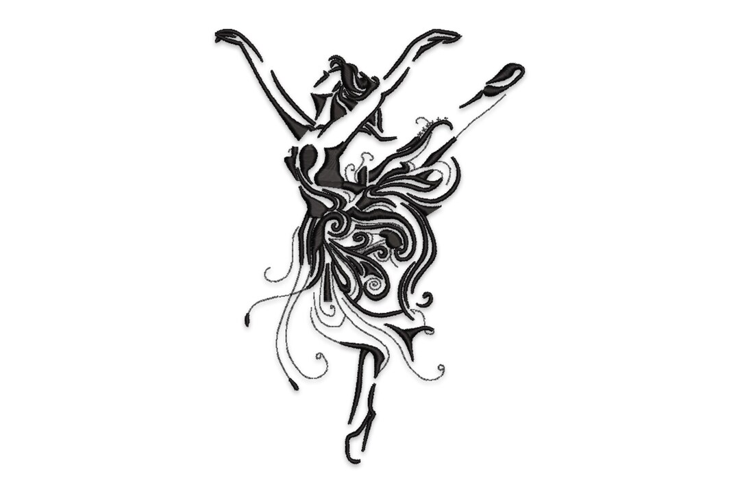 Dancer Embroidery Design. Dancer Silhouette. Machine Embroidery Design ...