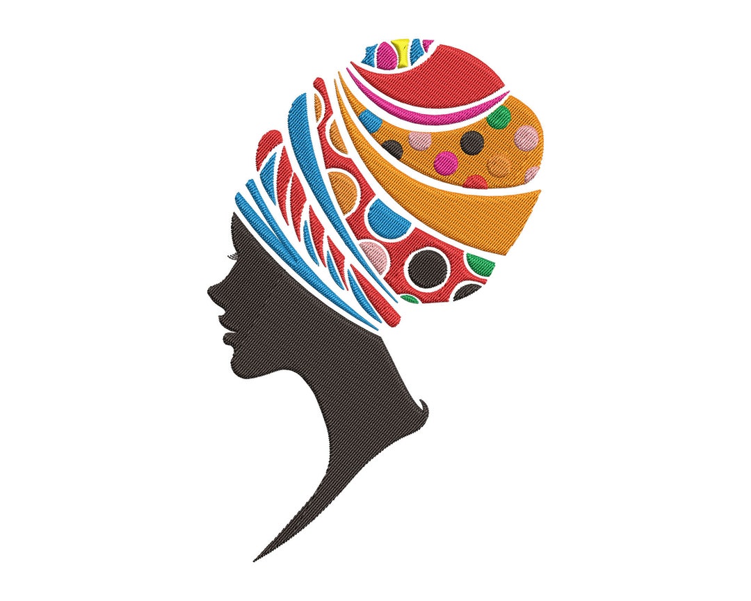 African Woman Embroidery Designs. Afro Girl Machine Embroidery Designs ...