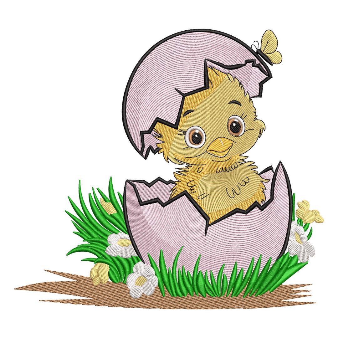 Chick Embroidery Design, Chick in an Egg Machine Embroidery Design ...