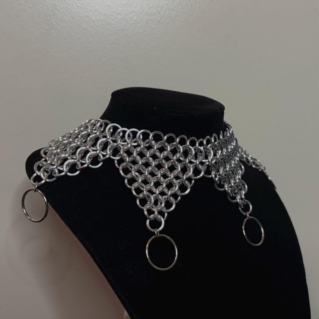 Jester Themed Chainmail O-ring Collar Necklace - Adjustable / Handmade ...