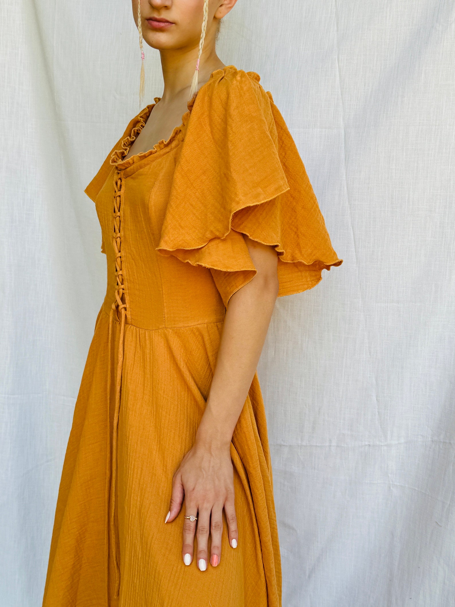 Cozette Dress, Muslin Cotton Dress, Summer Midi Dress, Dress, Bohemian ...