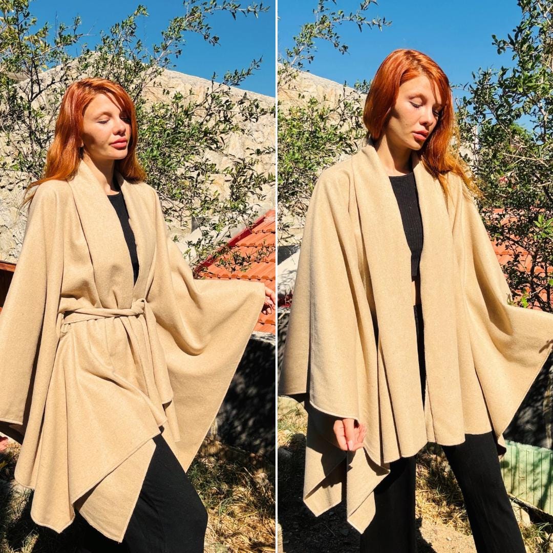 Kaftan Pancho Coat, Pancho Jacket, Stamp Kaftan Kimono Jacket, Winter ...