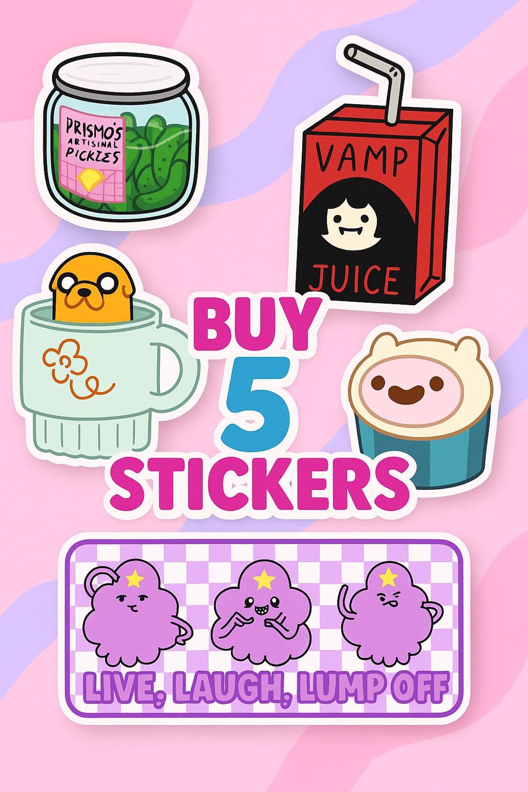 Adventure Time Stickers, Pick Any 5, Laptop Stickers Bundle - Etsy