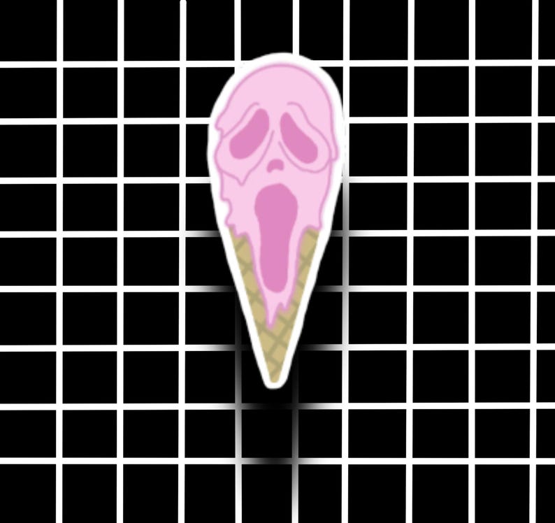 Scream Inspired Ghostface Vinyl Sticker Ice Scream Summerween Sticker ...