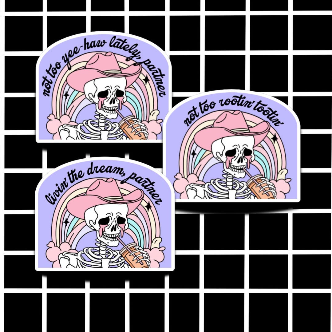 Skeleton Vinyl Stickers, the Horrors Persist but so Do I, Funny Living ...