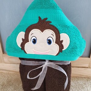 Monkey Hooded Towel/ Hooded Towel/ Beach Towel/ Kids Hooded Towel ...