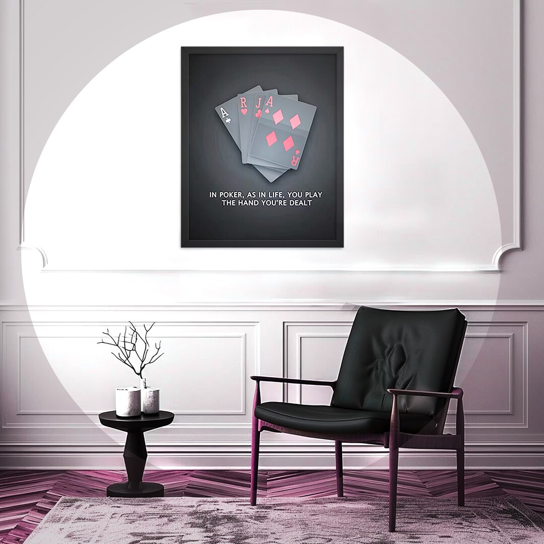 Stylish Poker Card Themed Framed Poster - Etsy