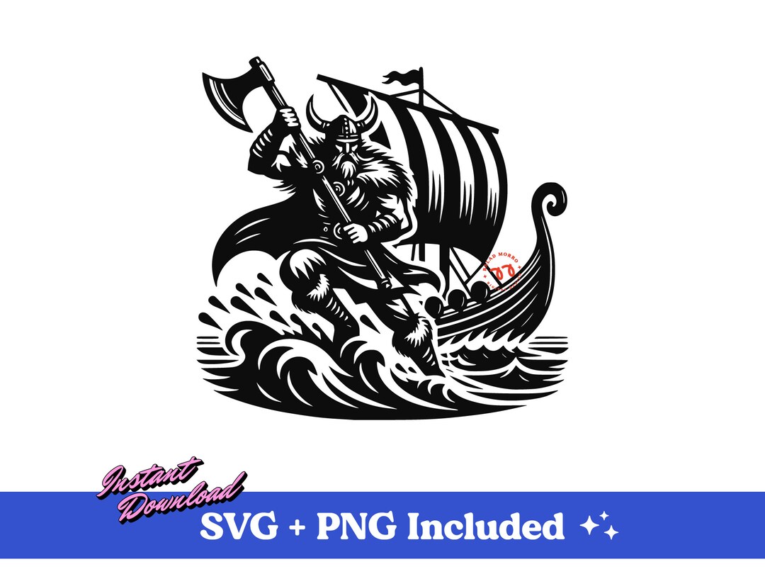 Viking Warrior SVG PNG Norse Ship Art Instant Download - Etsy