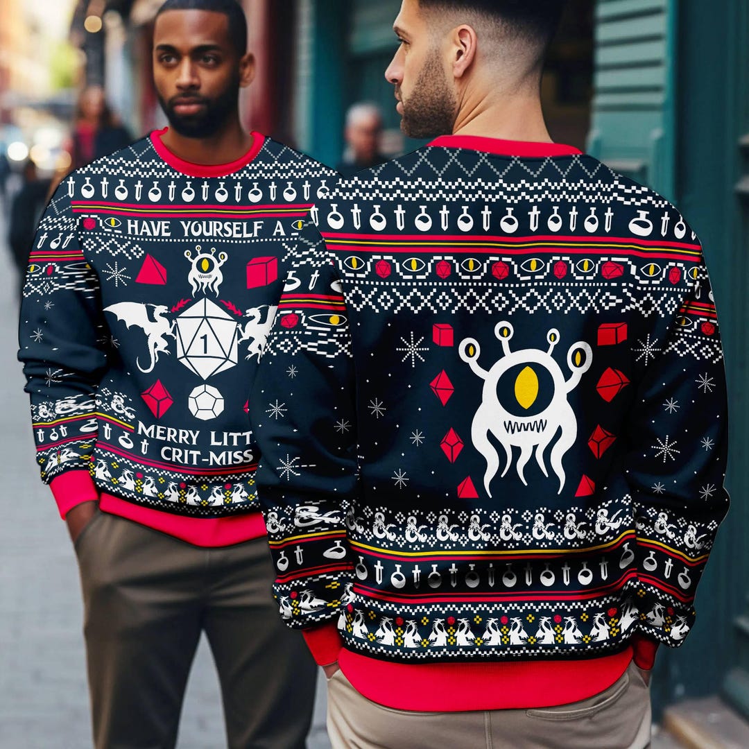 Dungeons and Dragons DND Ugly Christmas Sweater, Dungeons and Dragons ...
