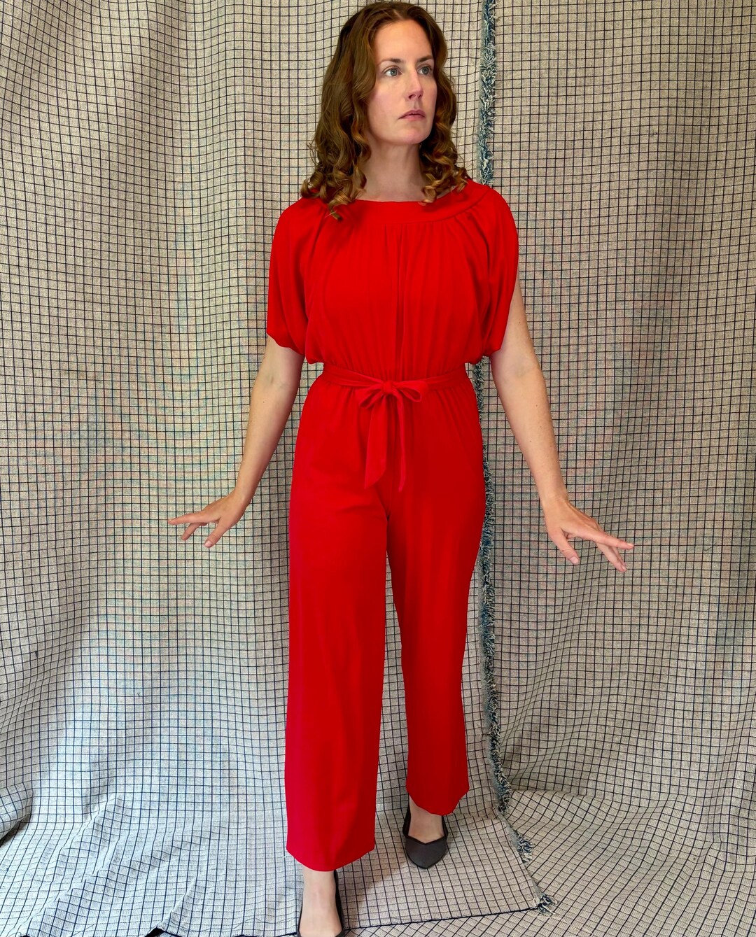 Vintage 70s Does 40s Disco Drapery Wide Leg Jumpsuit by Anthony ...