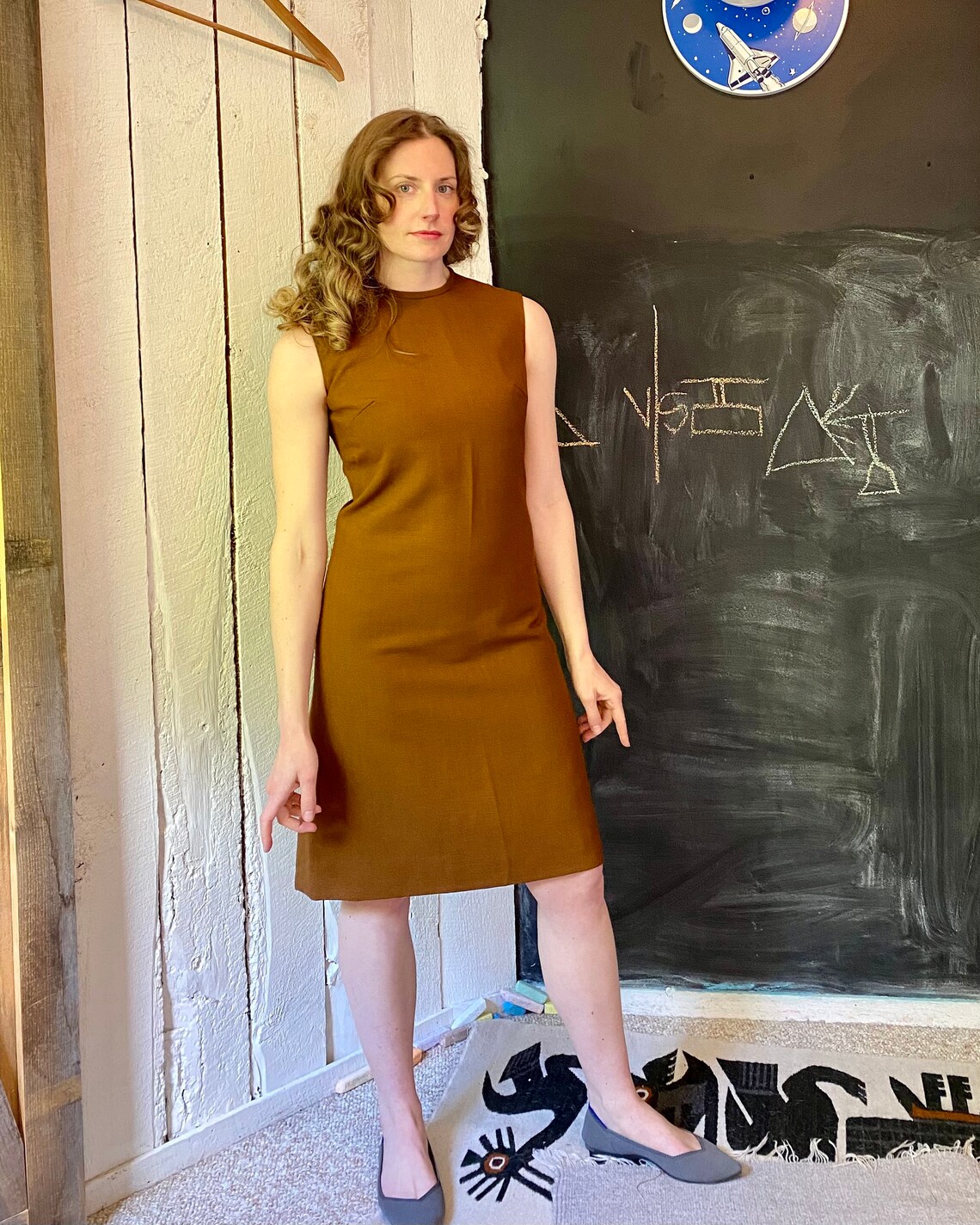 Vintage 60s Deadstock Rust Brown Linen Sheath Dress by Country - Etsy