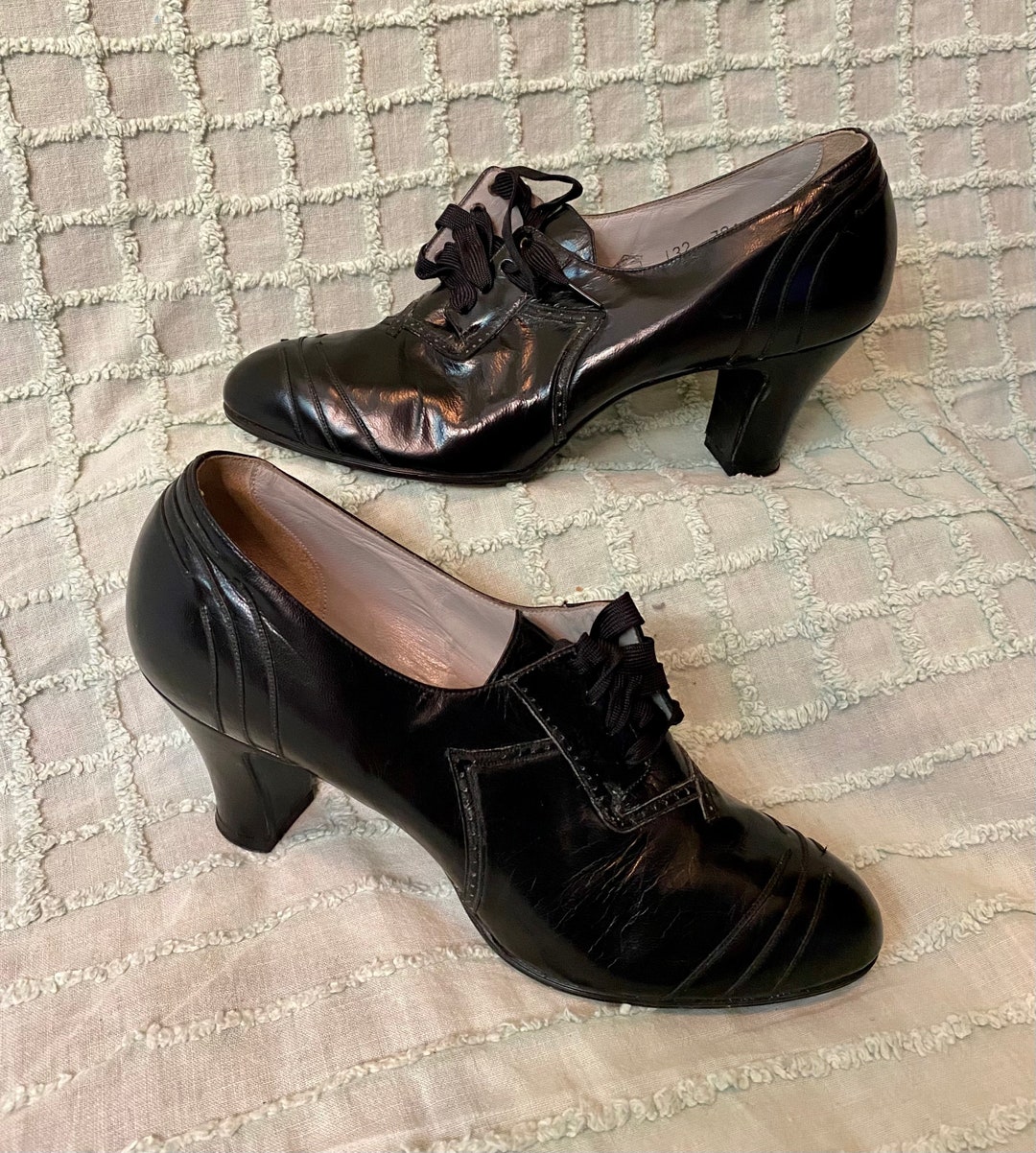 Vintage Deadstock 20s Black Leather Art Deco Gatsby Flapper - Etsy