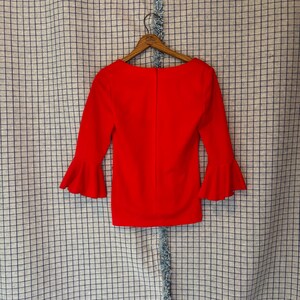 Vintage 70s Bright Red Bell Sleeve Blouse Top by Alfred Shaheen Miss ...