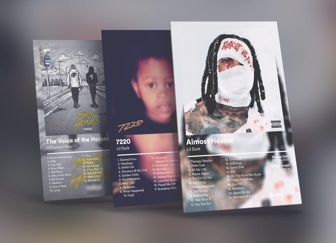 Lil Durk 3 Pack of Album Cover Posters: Showcase Your Favorite Albums ...