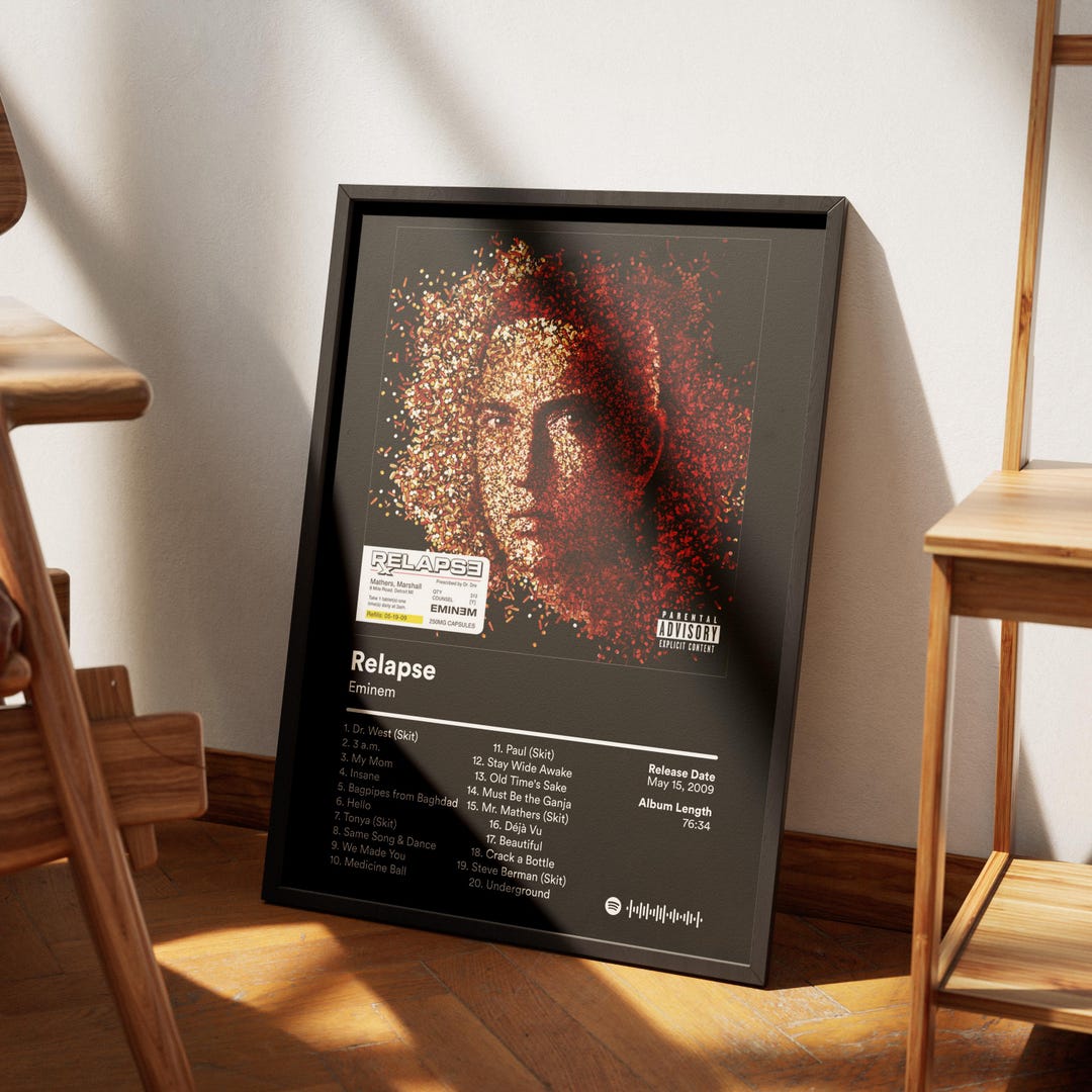 Eminem: Relapse Album Poster Hip Hop Wall Art Eminem Poster Music Decor ...