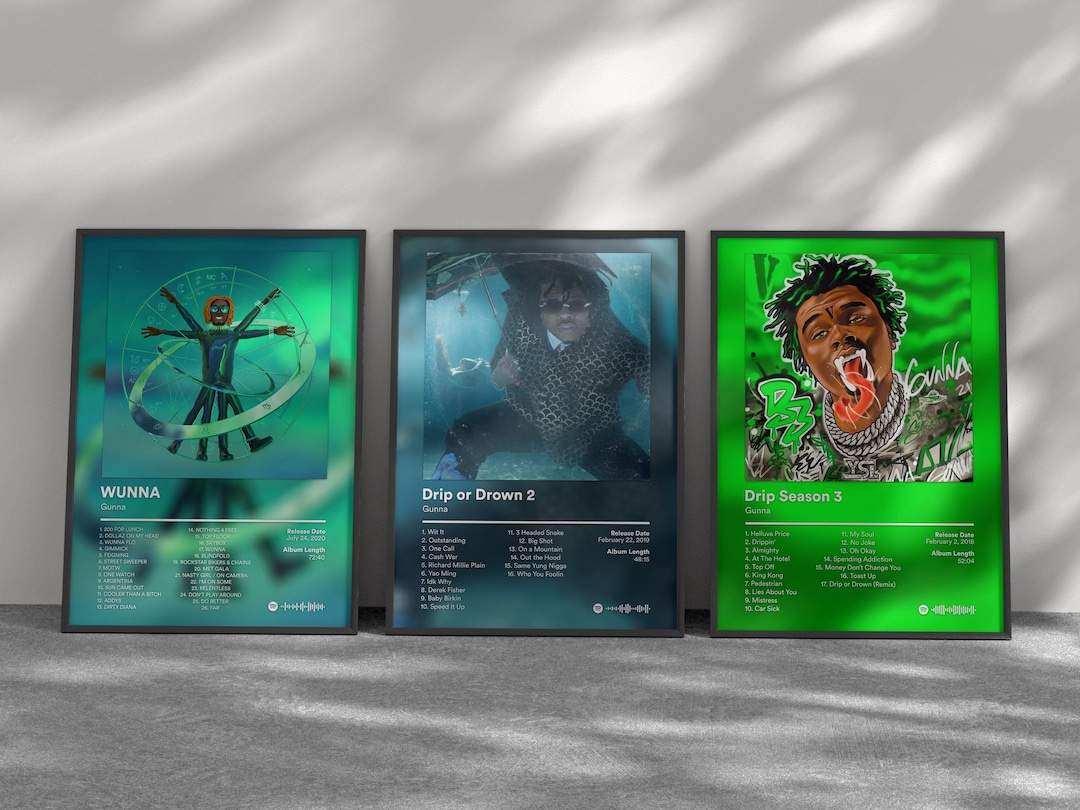 Gunna Album Cover Posters 3 Rap Posters Hip Hop Art Prints Music Wall ...