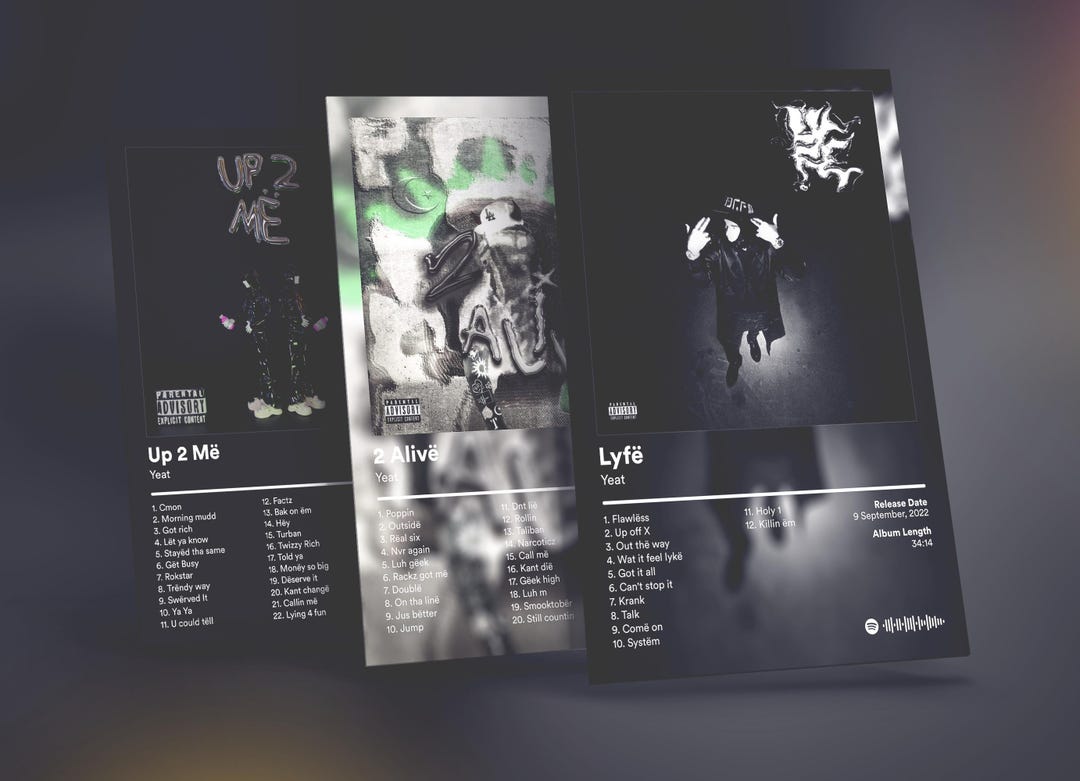Yeat 3 Pack of Album Cover Posters: Showcase Your Favorite Albums in ...