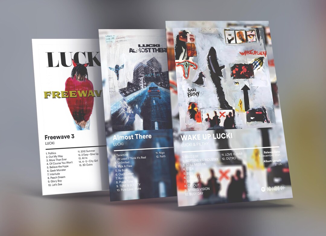 LUCKI 3 Pack of Album Cover Posters: Showcase Your Favorite Albums in ...