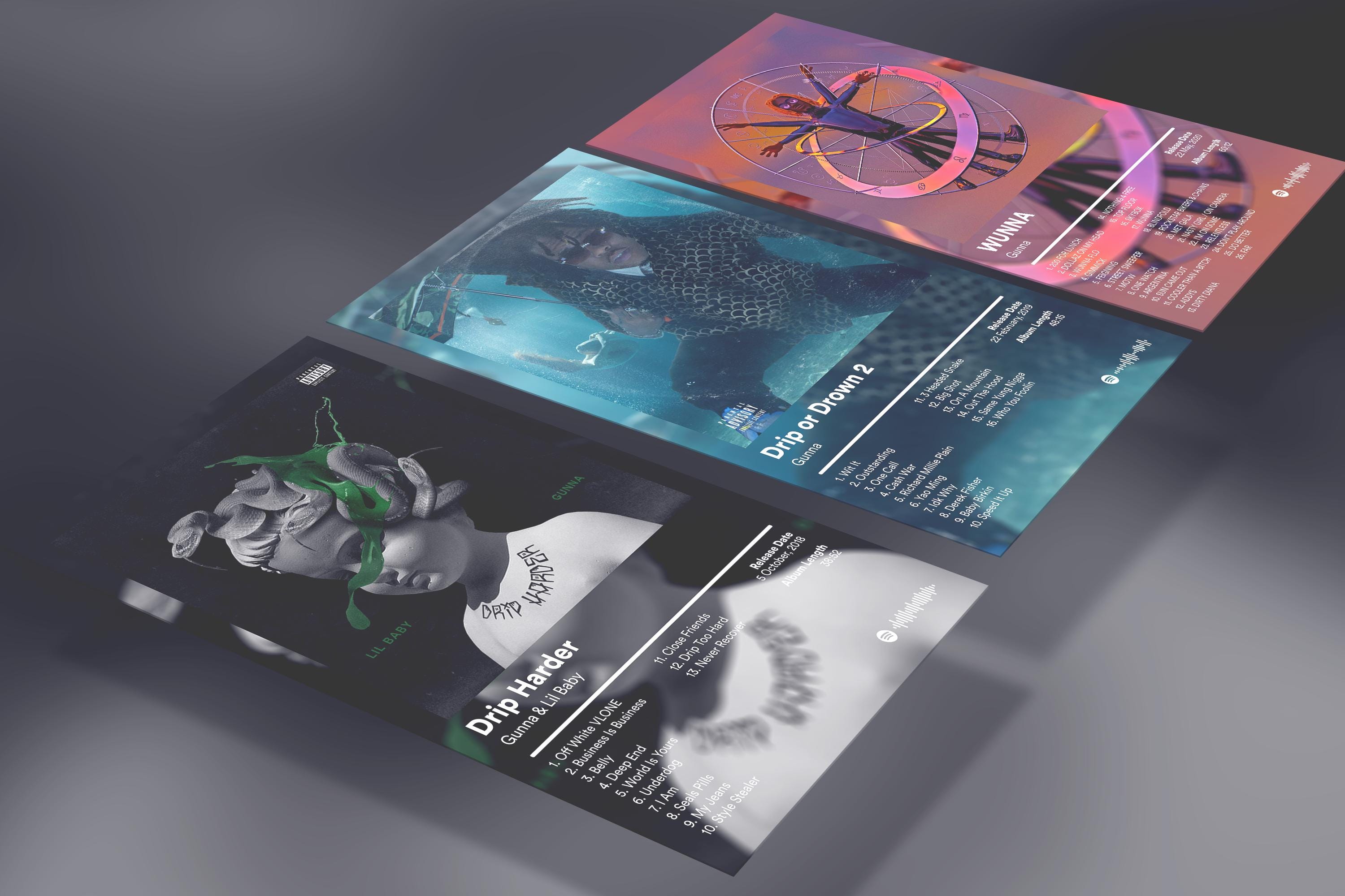Gunna 3 Pack of Album Cover Posters: Showcase Your Favorite Albums in ...