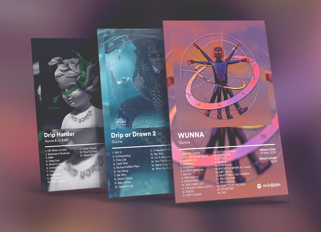 Gunna 3 Pack of Album Cover Posters: Showcase Your Favorite Albums in ...
