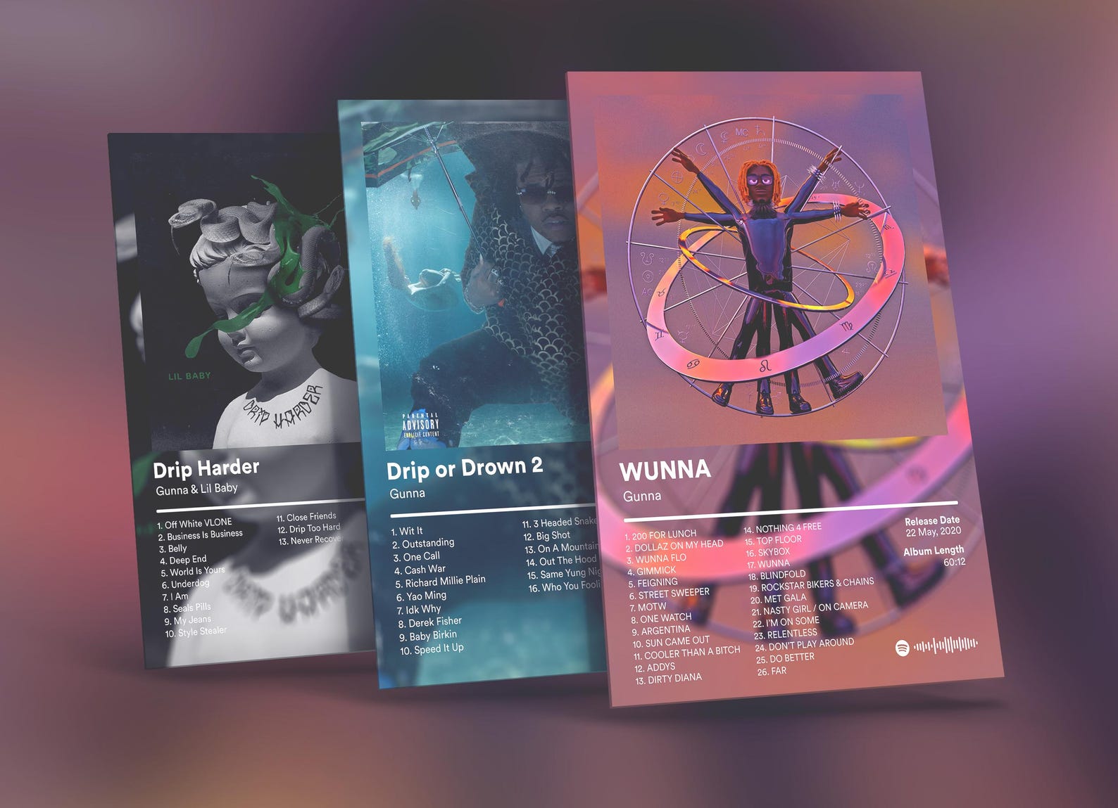 Gunna 3 Pack of Album Cover Posters: Showcase Your Favorite Albums in ...