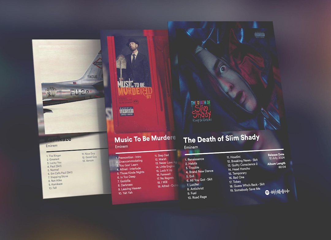 Eminem 3 Pack of Album Cover Posters: Showcase Your Favorite Albums in ...