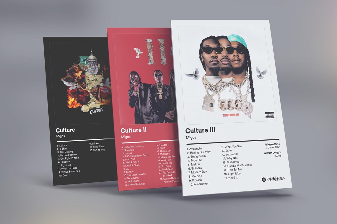 Migos 3 Pack of Album Cover Posters: Showcase Your Favorite Albums in ...