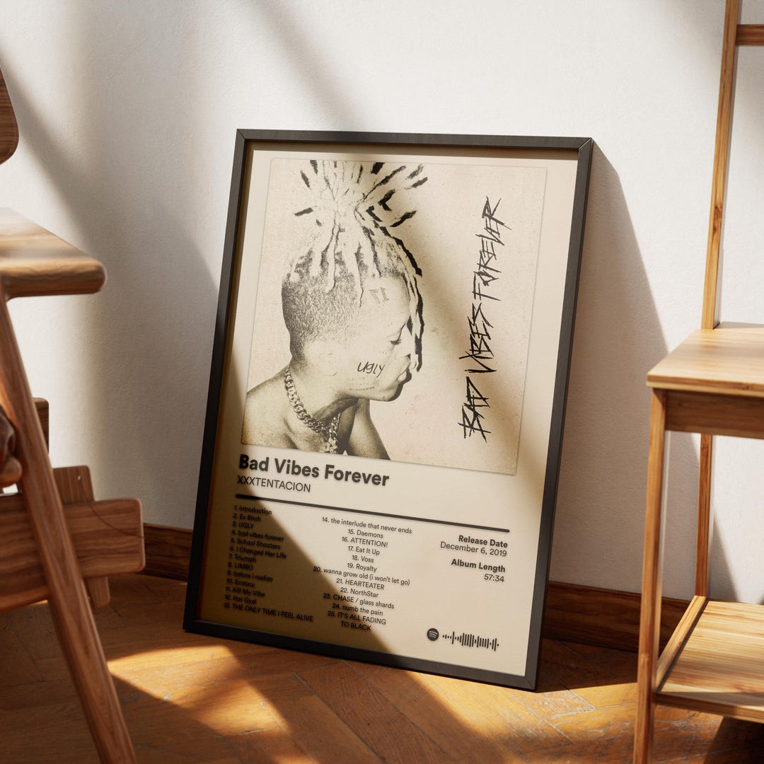 XXXTENTACION: Bad Vibes Forever Album Poster Hip Hop Wall Art ...