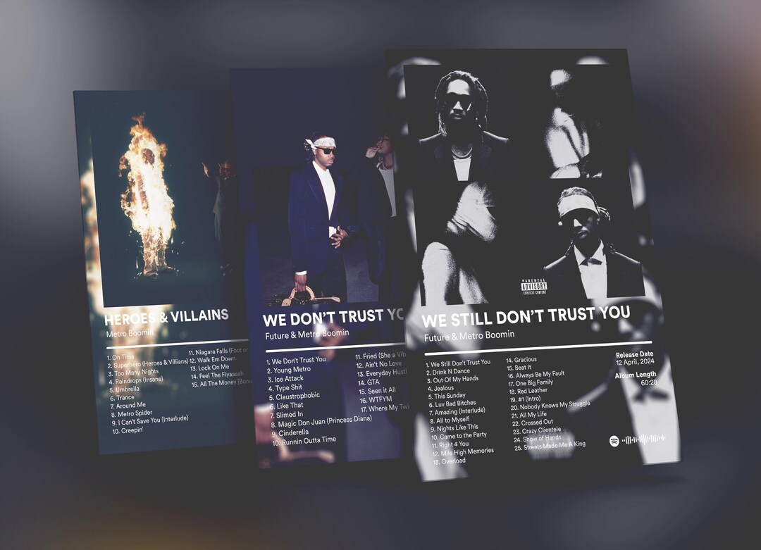 Metro Boomin 3 Pack of Album Cover Posters: Showcase Your Favorite ...