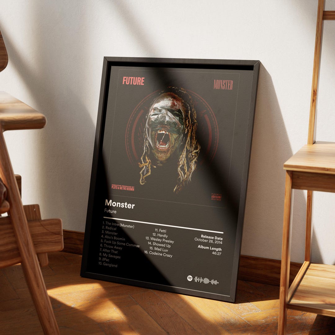 Future: Monster Album Poster Hip Hop Wall Art Future Poster Music Decor ...