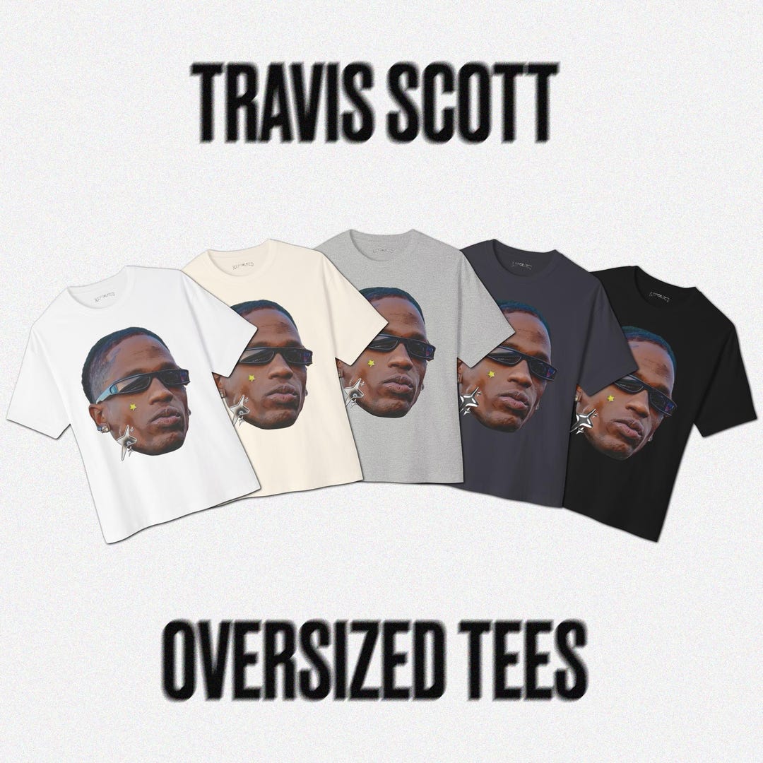 Travis Scott Big Face High Quality Vintage Hip Hop Retro Style 90s T ...