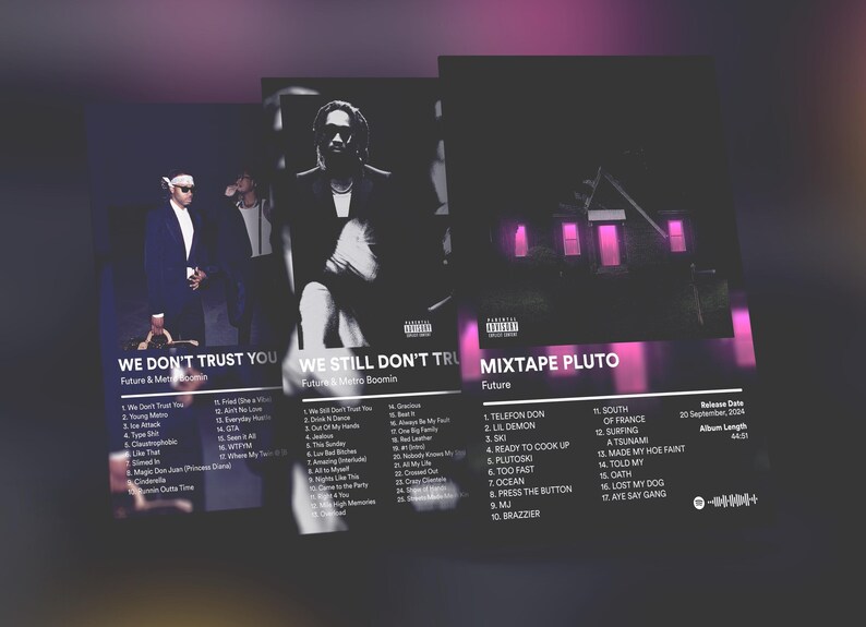Future 3 Pack of Album Cover Posters: Showcase Your Favorite Albums in ...