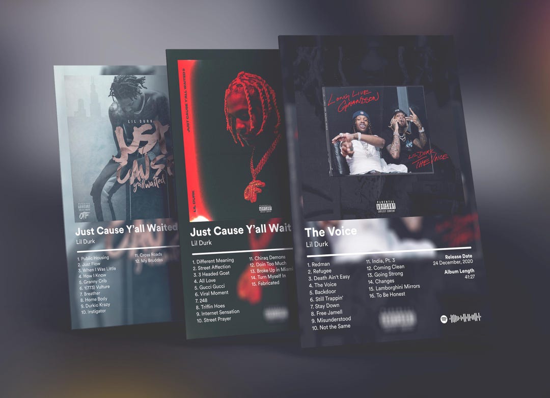 Lil Durk 3 Pack of Album Cover Posters: Showcase Your Favorite Albums ...