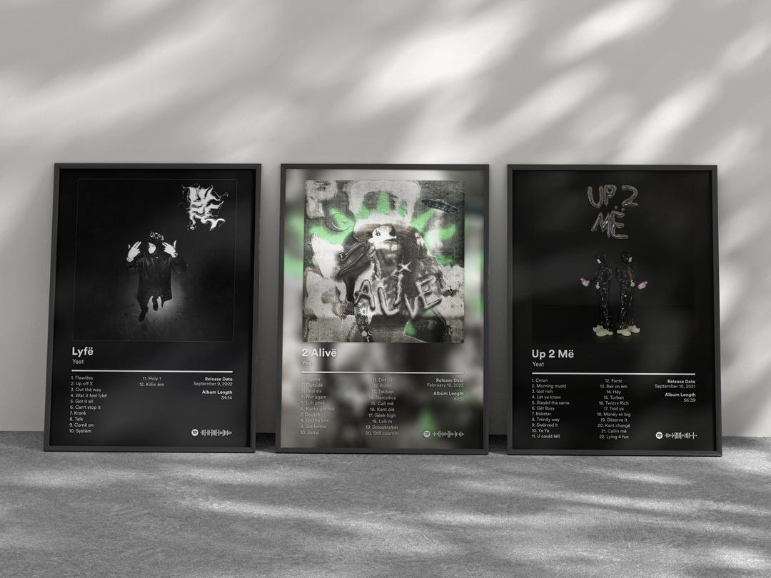 Yeat Album Cover Posters 3 Rap Posters Hip Hop Art Prints Music Wall ...