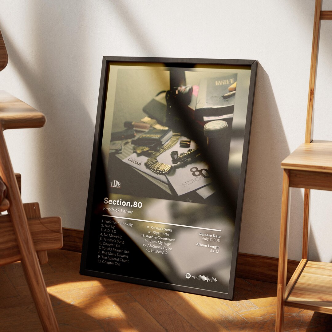 Kendrick Lamar: Section.80 Album Poster Hip Hop Wall Art Kendrick Lamar ...