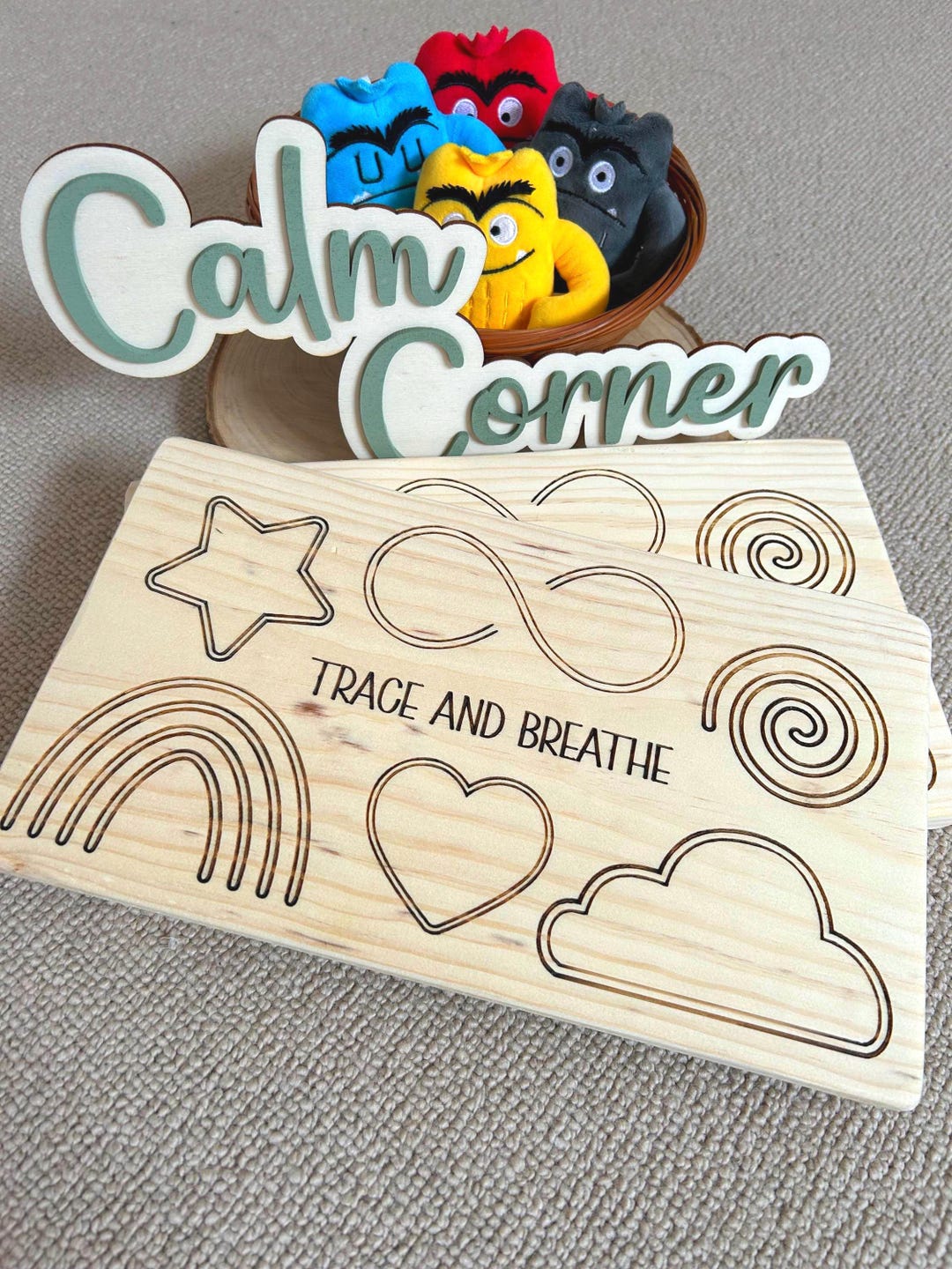 Wooden Breathing Board Finger Tracing Board Mindfulness Breathing - Etsy