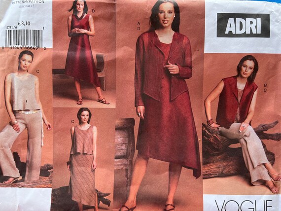 Vogue American Designer ADRI Pattern 2751 Sizes 6 8 10 - Etsy