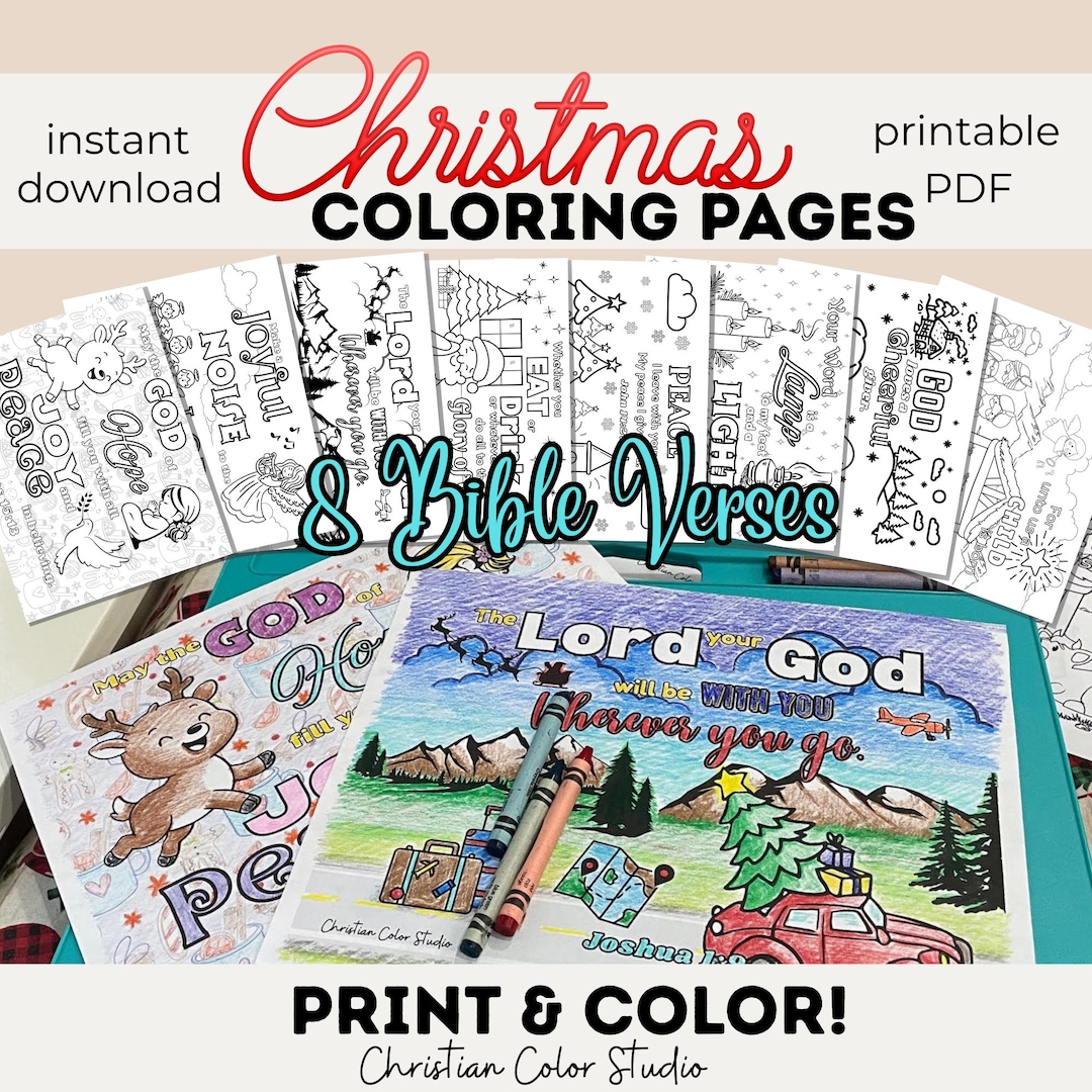 Printable Christmas Coloring Pages | 8 Printable Bible Verse Coloring ...