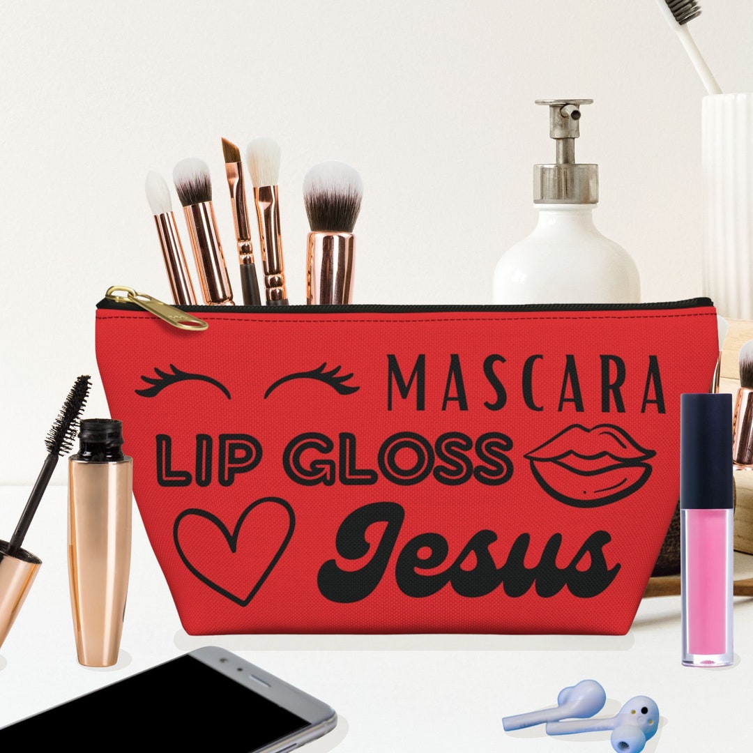Personalized Mascara, Lip Gloss, Jesus Pouch W/ T-bottom | Christian ...
